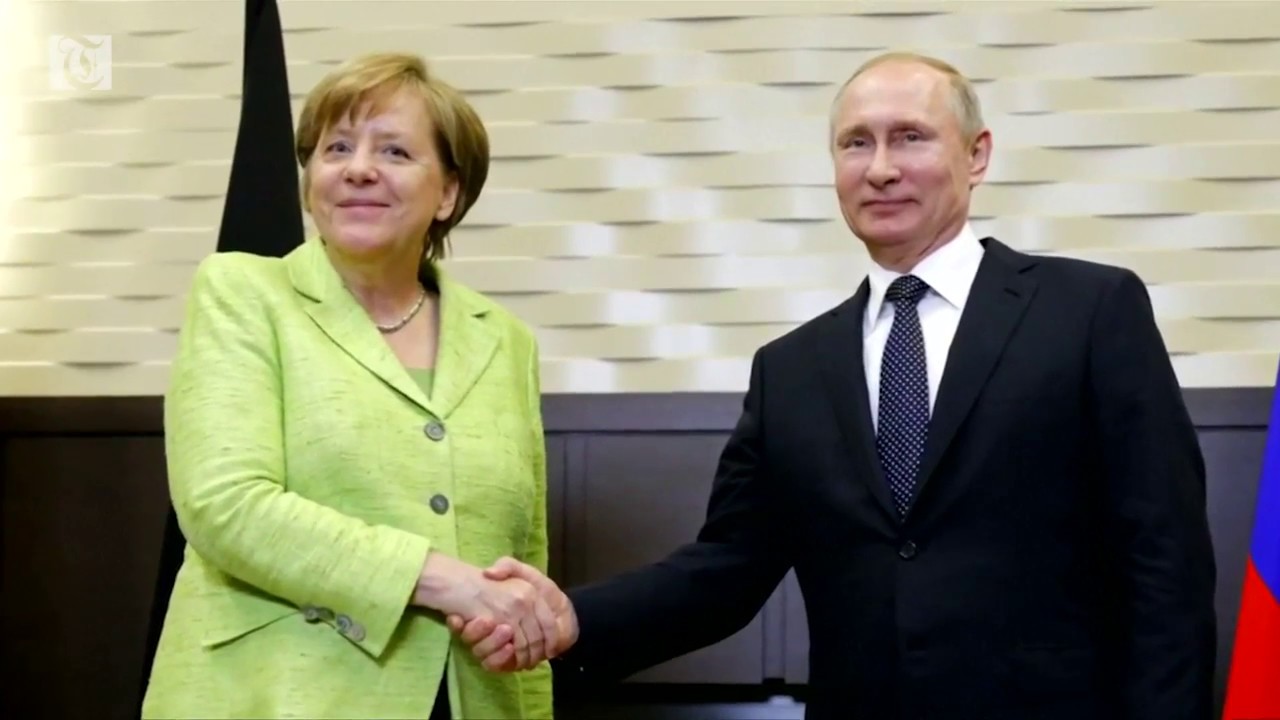 Putin meets Merkel to tackle their differences - YouTube