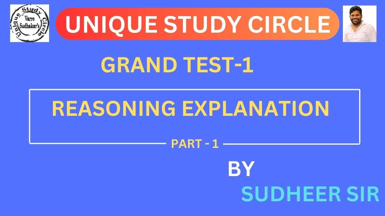 GRAND TEST-1 REASONING PART - 1 EXPLANATIO - YouTube