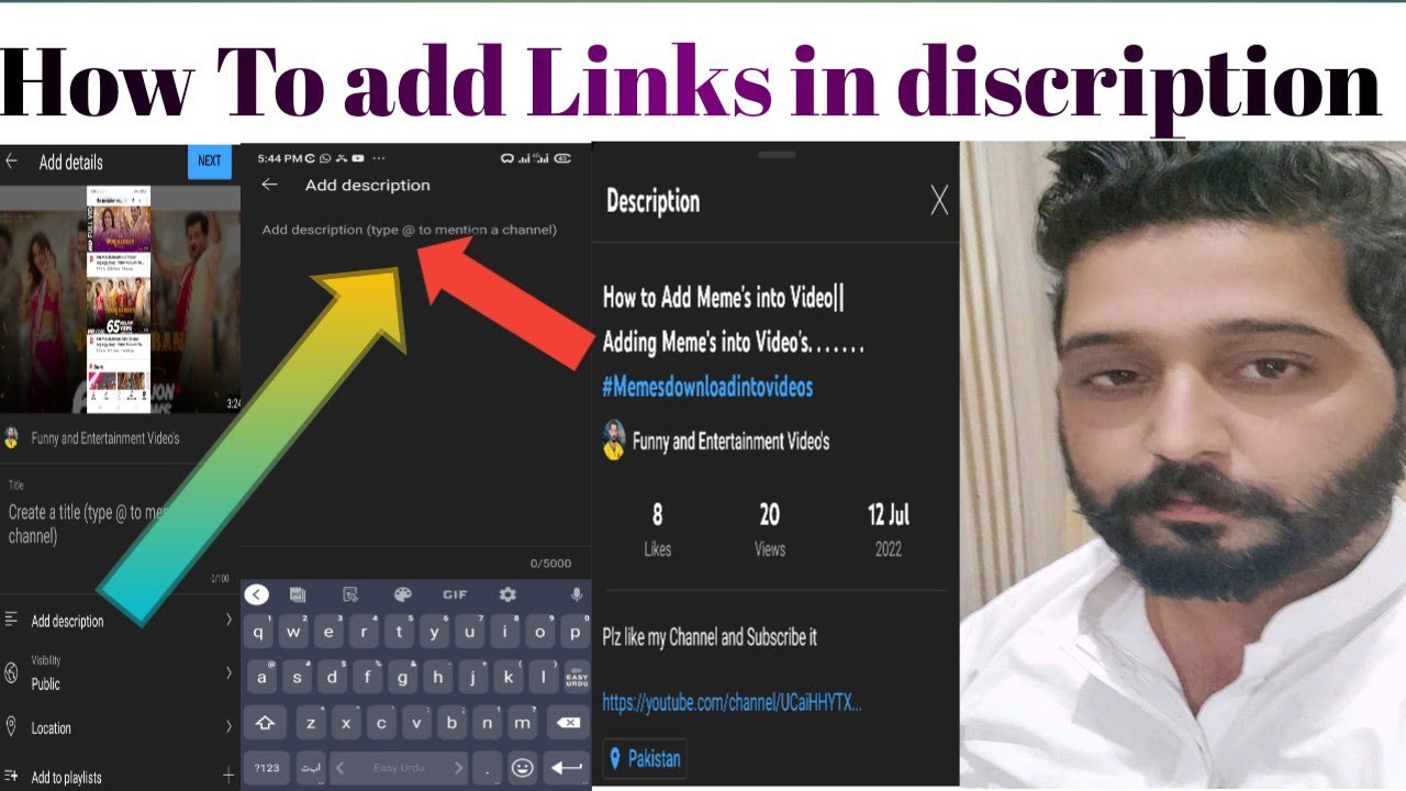 How to Add link's in discription| Adding links in discription - YouTube