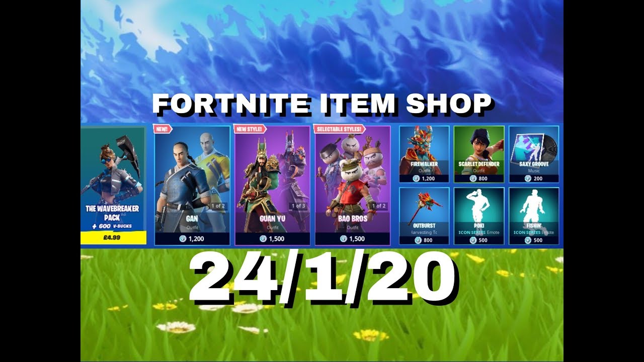 Fortnite item shop 24/1/20 - *NEW* GAN SKIN! - YouTube