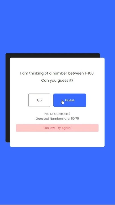 Number Guessing Game Javascript Project Youtube