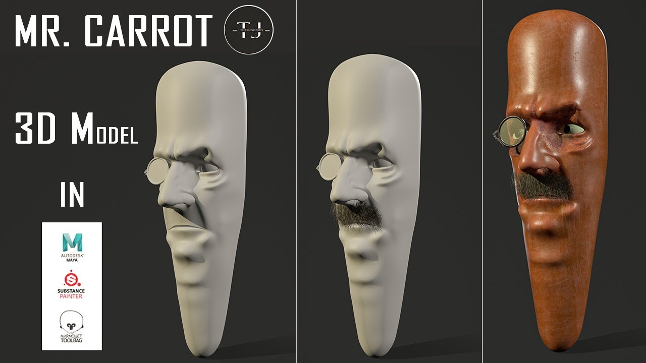 The Making of Mr. Carrot: 3D Modeling, Texture and Rendering #3dart# ...