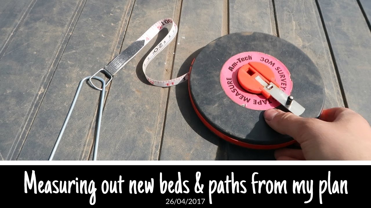 Measuring out new beds and paths from my garden / allotment plan - YouTube