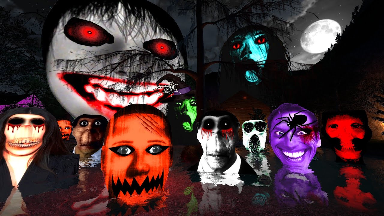 Ghost Nextbots Halloween Night , Selene, Obunga, Rosalia, Jerma, Yoshie ...