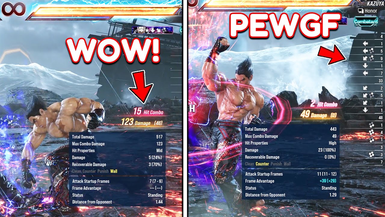 KAZUYA'S DF2 PEWGF & TRIPLE EWGF! Tekken Patch 1.05 - YouTube