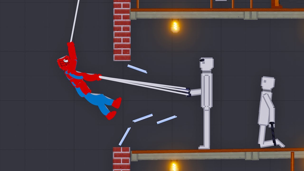 Spider Man Attack Bandits in People Playground - YouTube