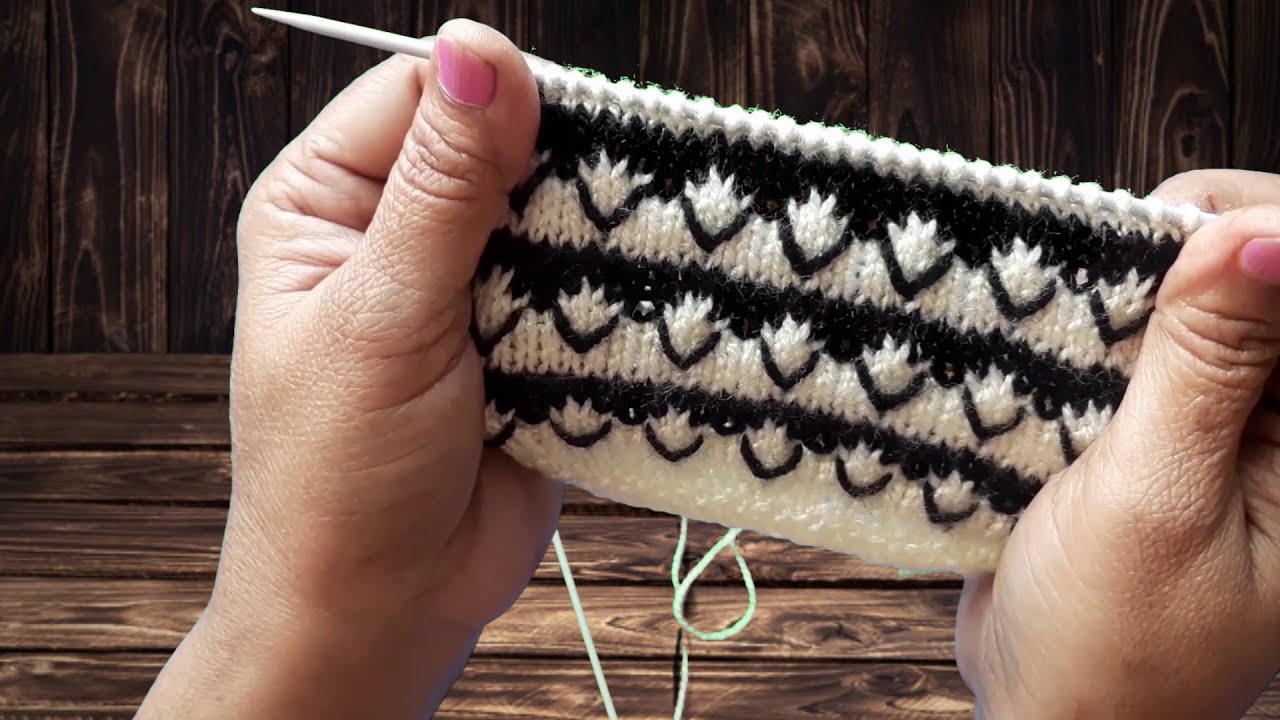 Two color Hand Knitting Pattern very Easy and Beautiful - YouTube