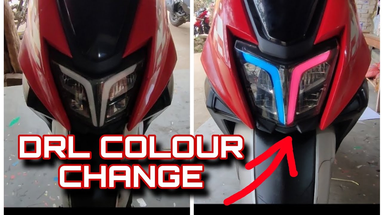 TVS ntorq 125 head light modified DRL colour change #automobile #tvs # ...