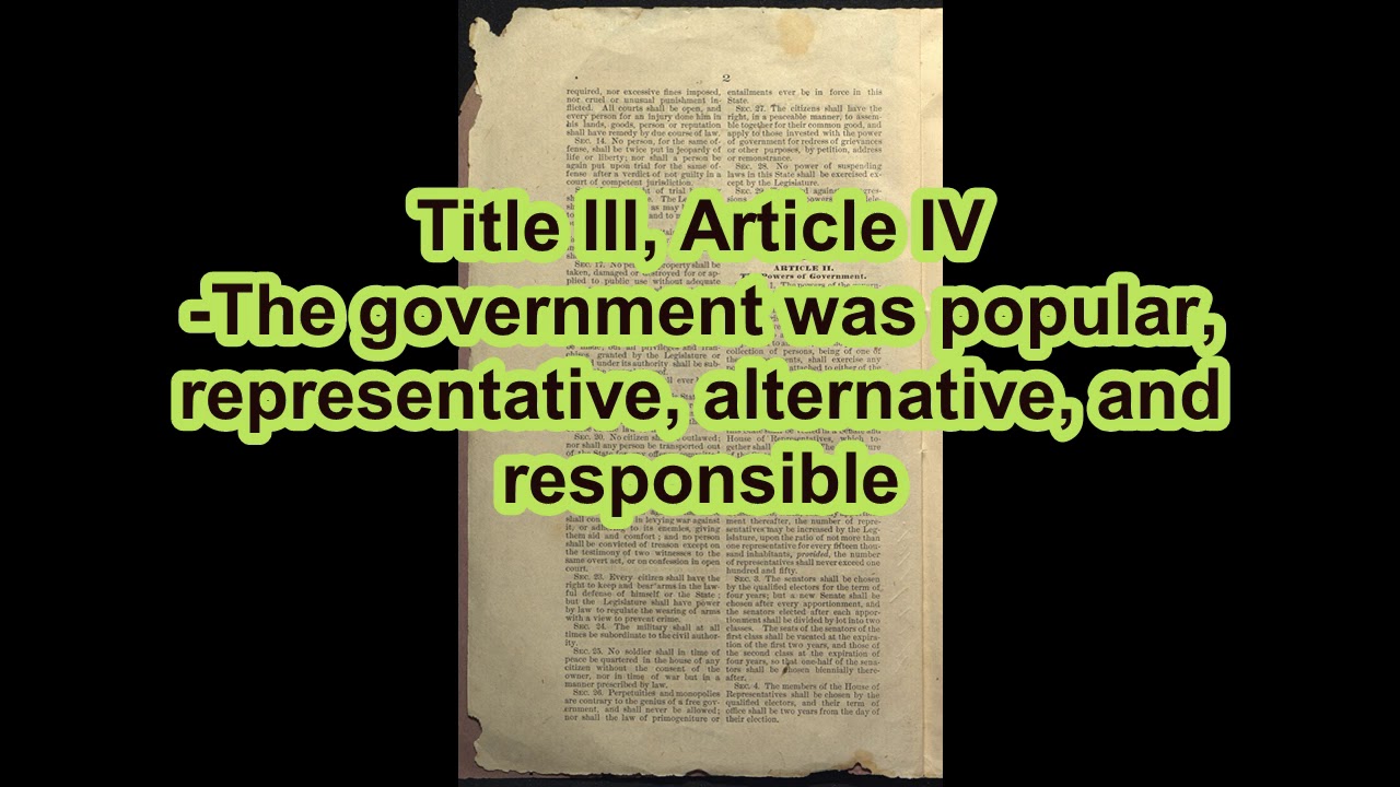 Primary Source: Preamble of Political Constitution of 1899 - YouTube