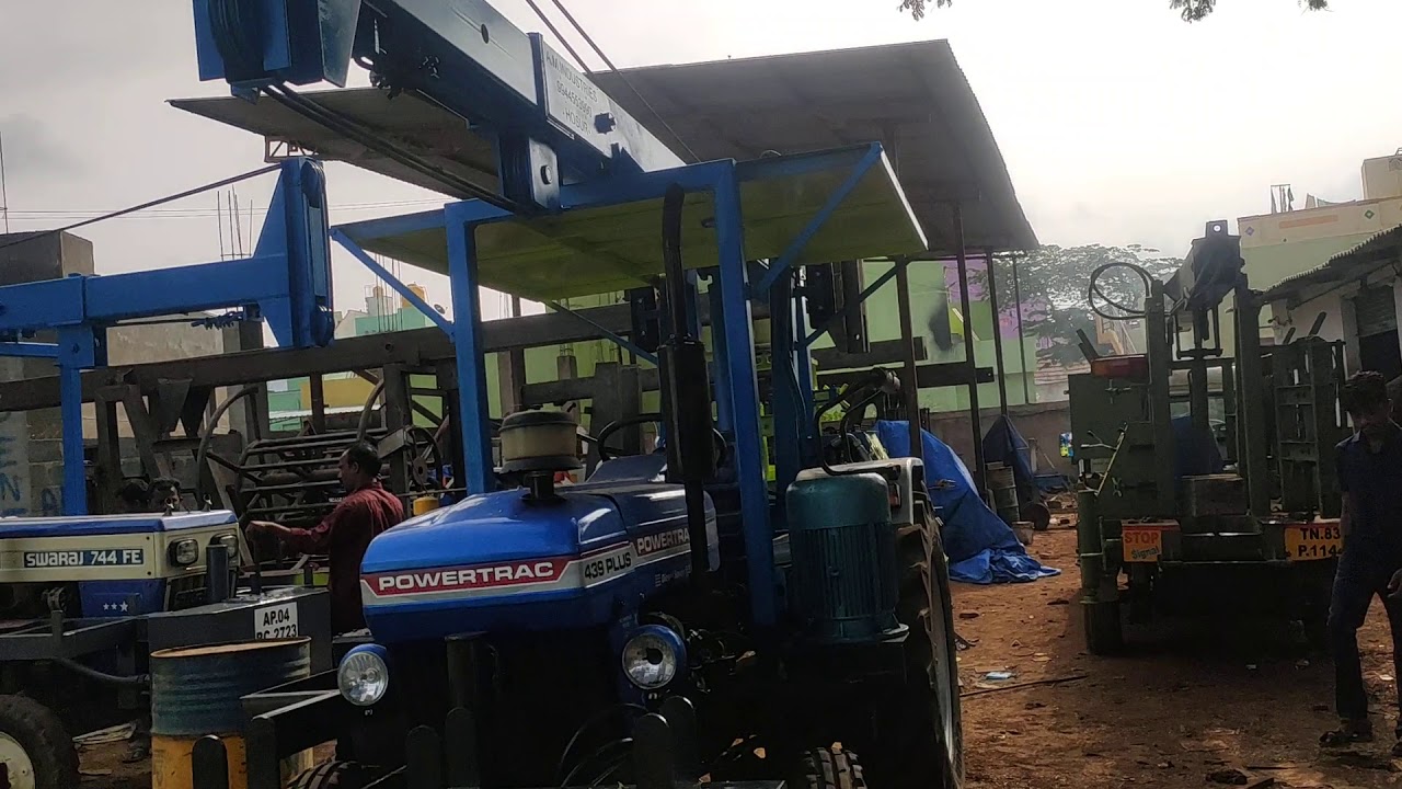 Bore well pipe lifting machine hydraulic system - YouTube