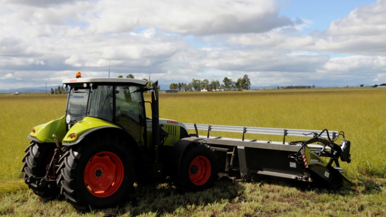 Midwest Quad-Deck & Tractor Mounted Windrow Platforms - YouTube