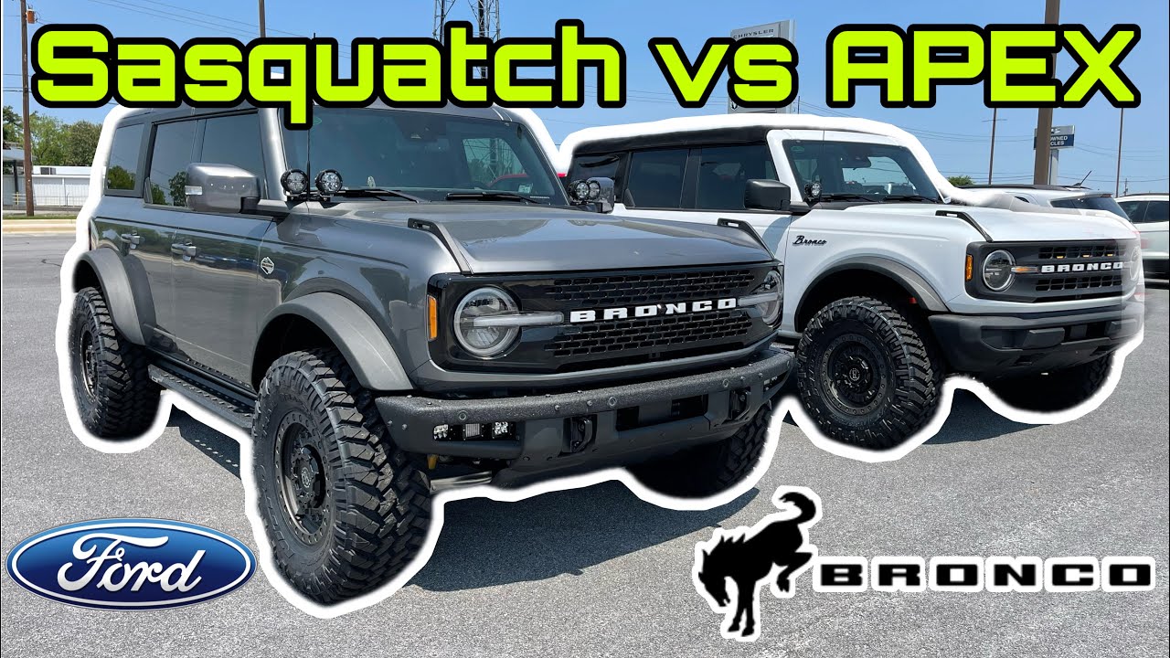2022 Ford BRONCO Sasquatch Package vs 2" Lifted APEX Edition Comparison ...