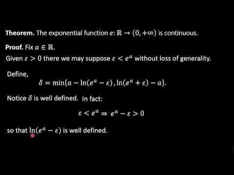 Real Analysis Proofs - Exponential Function is Continuous - YouTube
