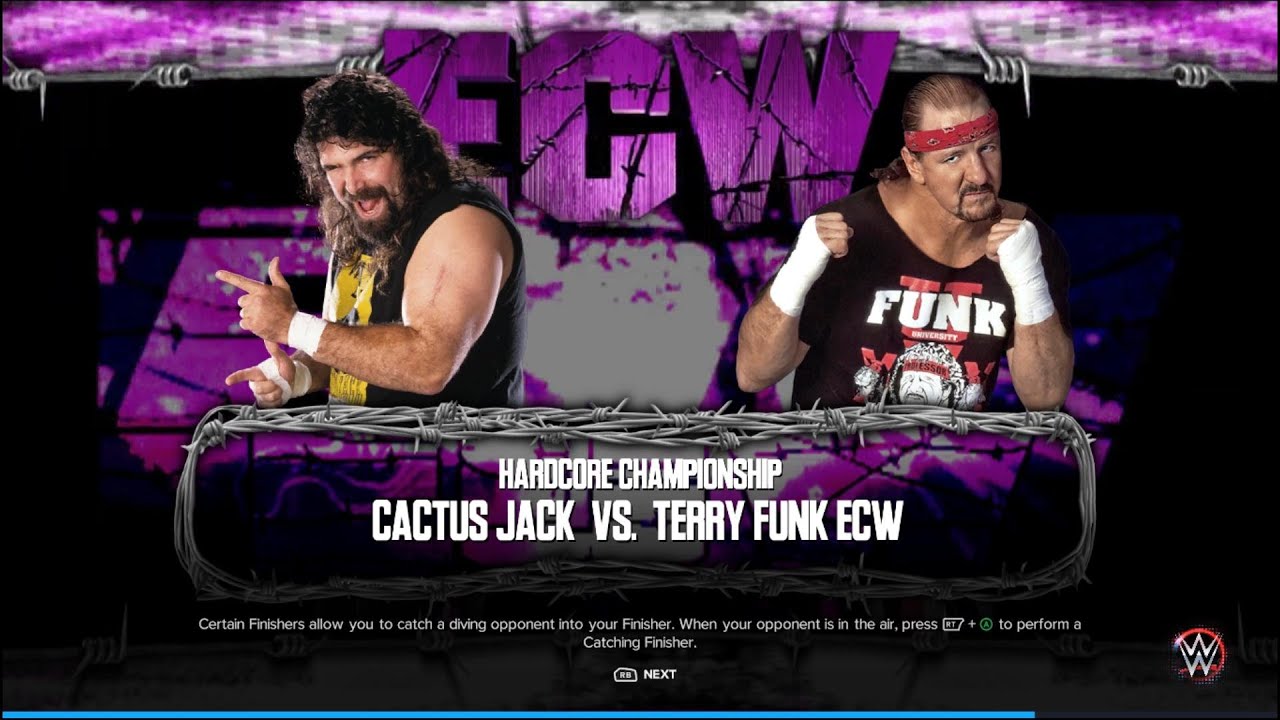 Cactus Jack VS Terry Funk - Hardcore Championship - WWE 2K23 - YouTube