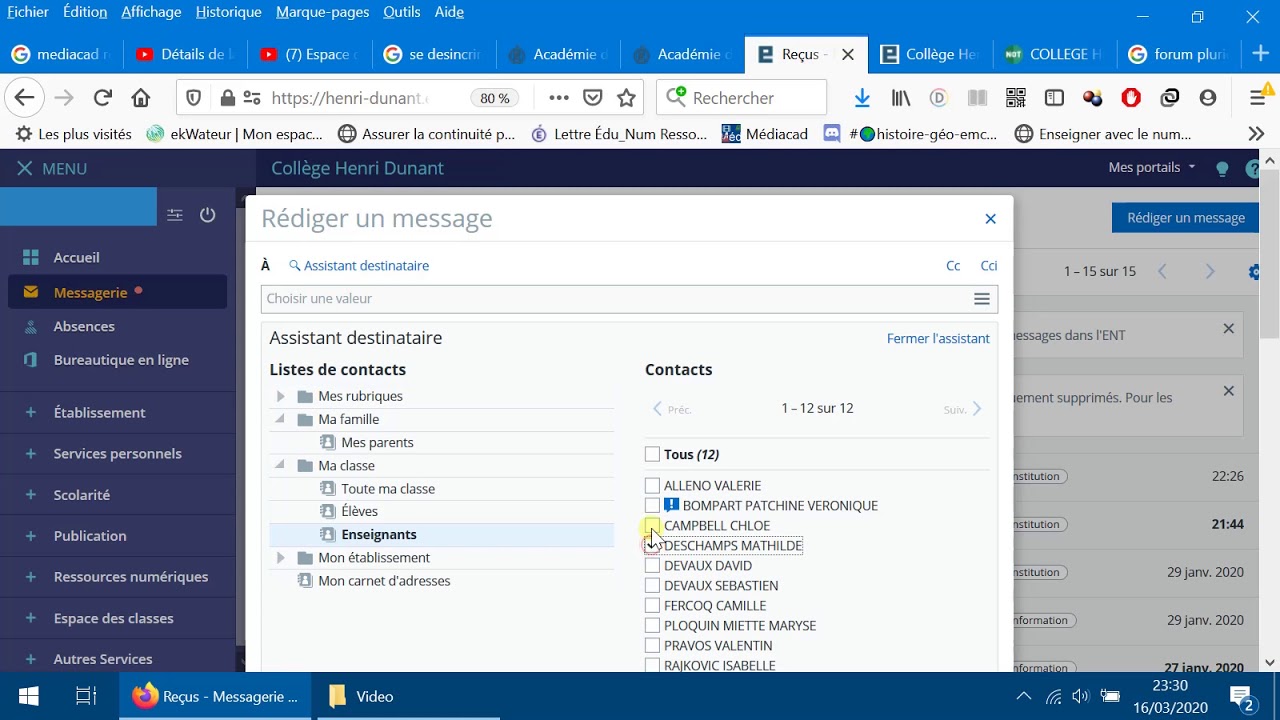 Tutoriel sur la messagerie de l'ENT de notre collège. - YouTube