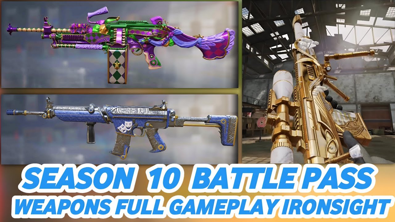 4th Anniversary Season 10 All Battle pass Weapon Gameplay & Ironsights ...