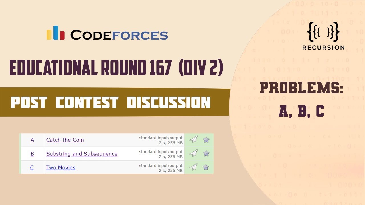 Educational Codeforces Round 167 Rated For Div 2 Post Contest Discussion Solutions A To
