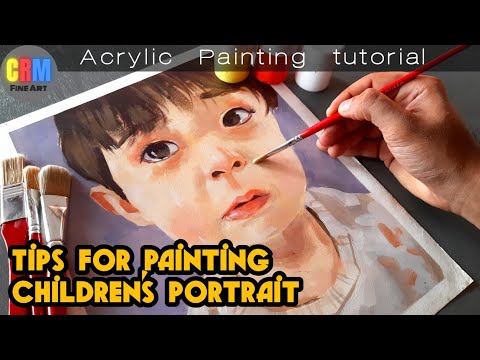 Acrylic portrait painting tutorial|how to paint a portrait of a boy