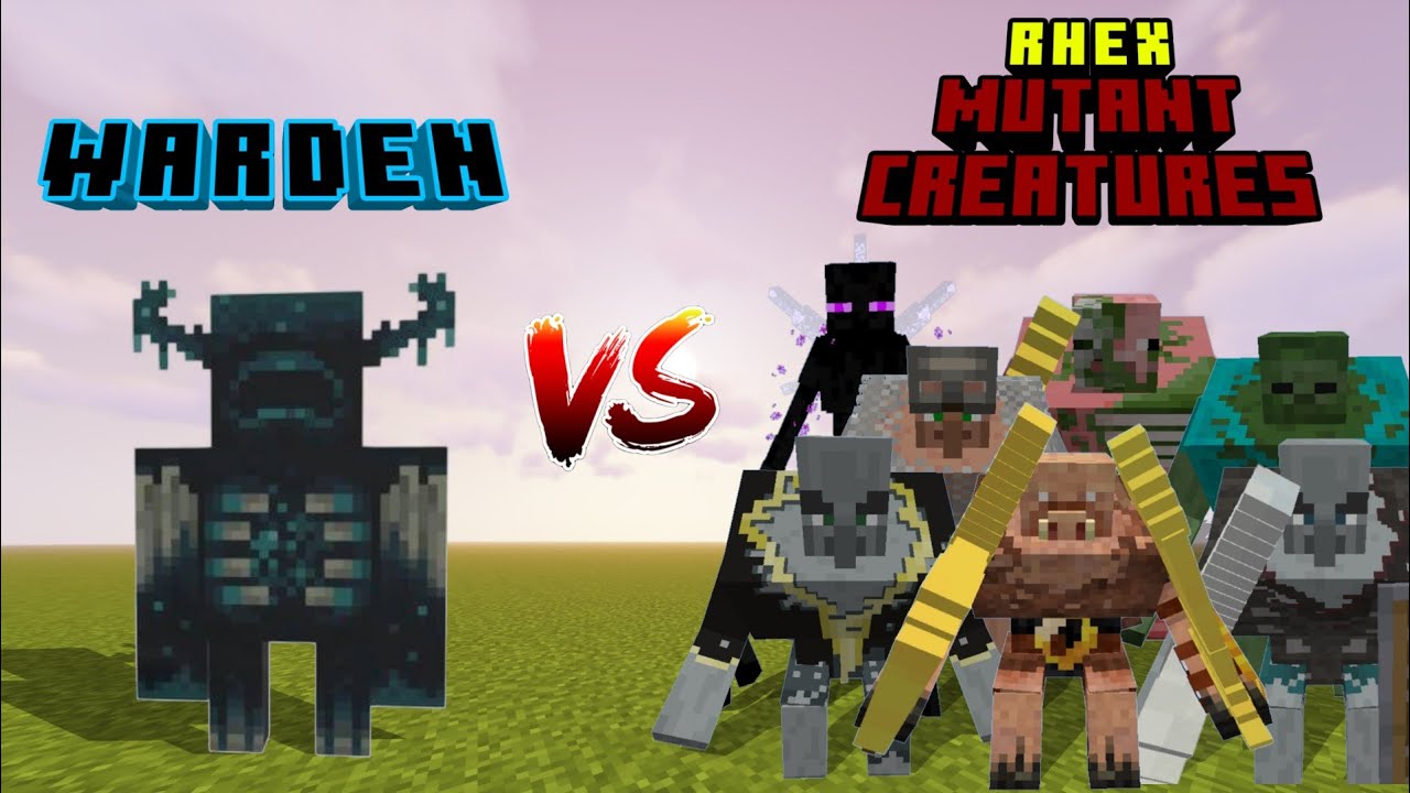 Warden VS Rhex Mutant Creatures Who Will Win Addon Fight MCPE - YouTube