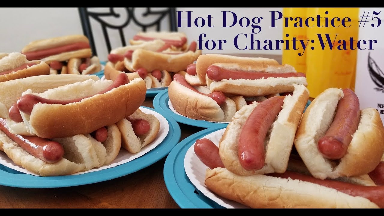Eating Hot Dogs for Clean Water - Practice 5 - YouTube