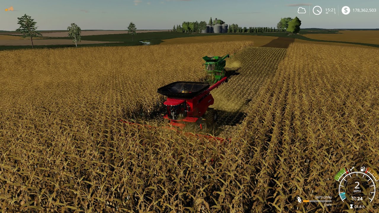 Harvesting Large corn field Farming Simulator 19 - YouTube