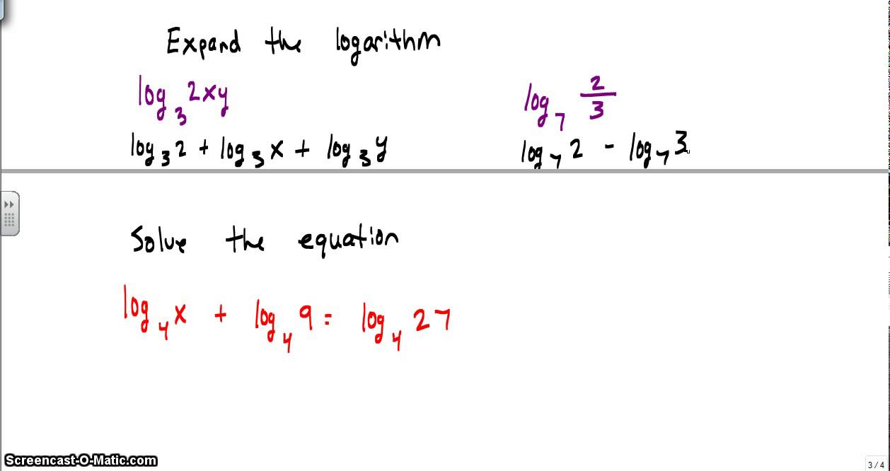 introduction to logarithms and their properties continued... - YouTube