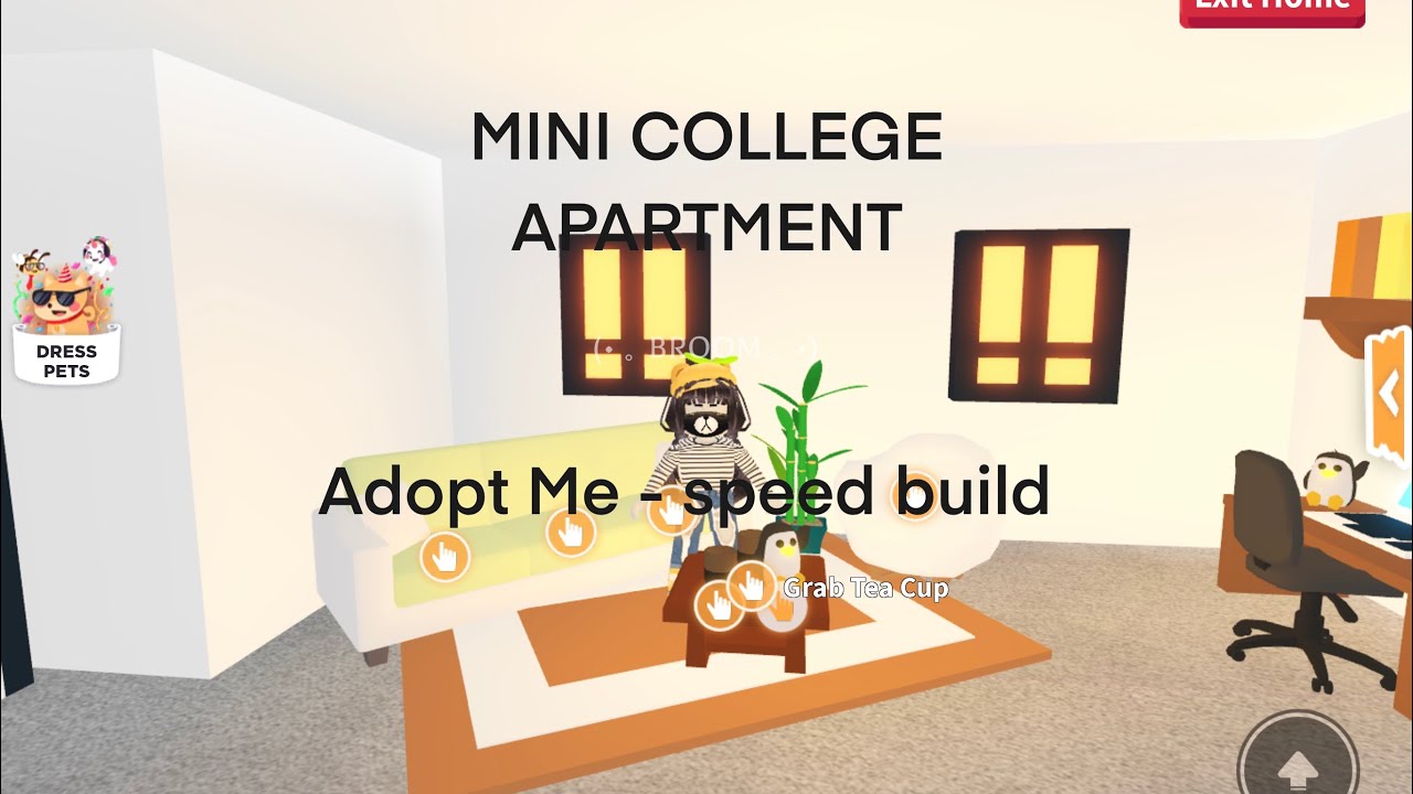 MINI COLLEGE APARTMENT - Adopt Me speed build - YouTube