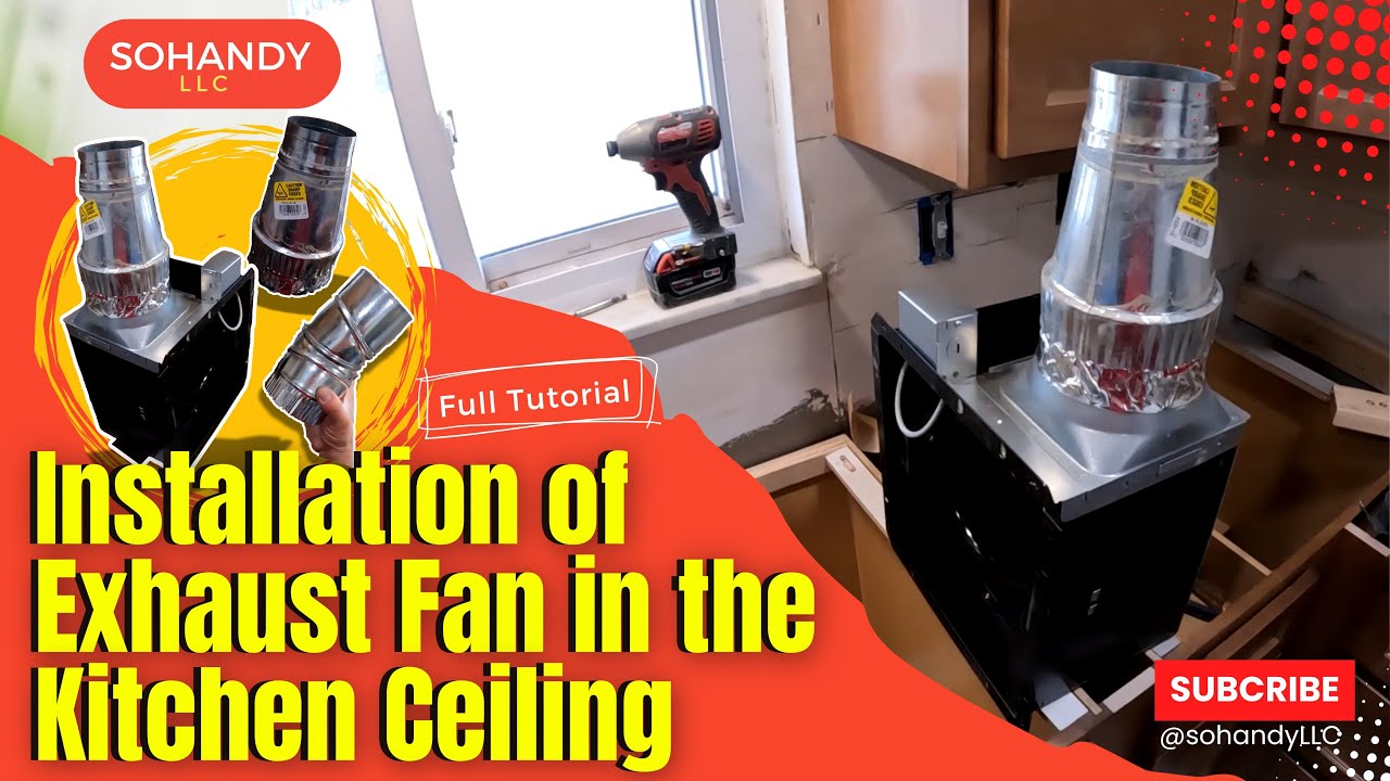 Installation of exhaust fan in the kitchen ceiling - YouTube