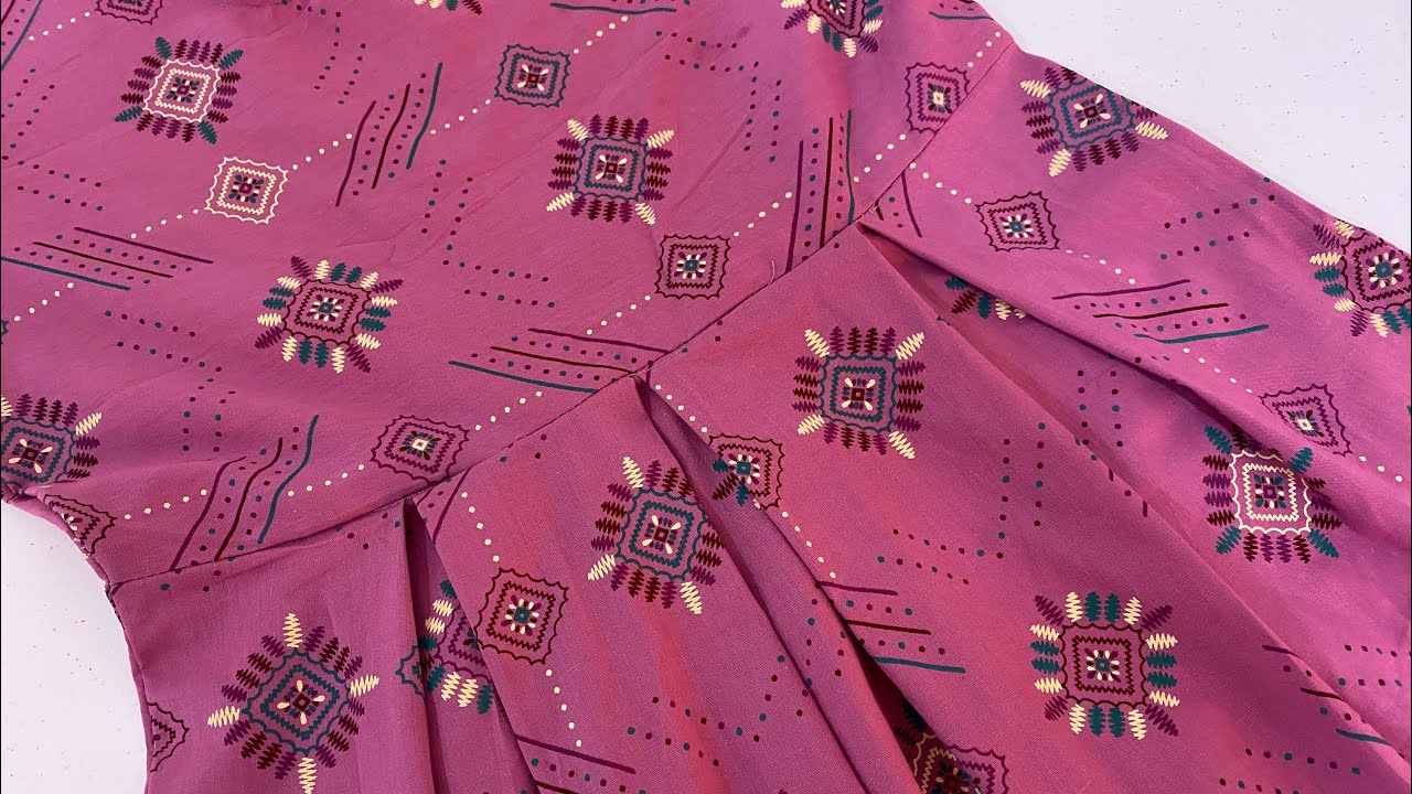 Side open box pleated kurti in short width fabric - YouTube