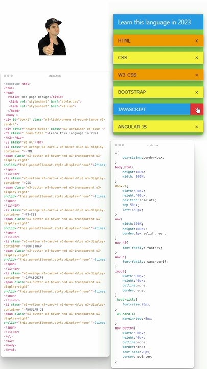 A List Has Been Created Using Html Css Javascript And W3css π Html