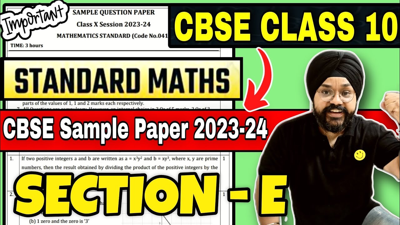 CBSE Sample Paper 2023-24 | Class 10 Maths ( Standard ) Sample Paper ...