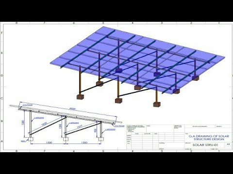 #Solar panel structure for three column and inclination solar panel ...