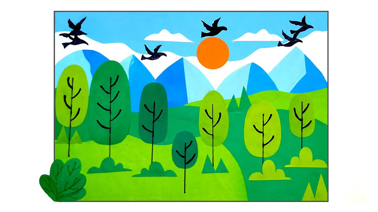 DIY Paper Landscape Scenery I Step by Step Tutorial - YouTube