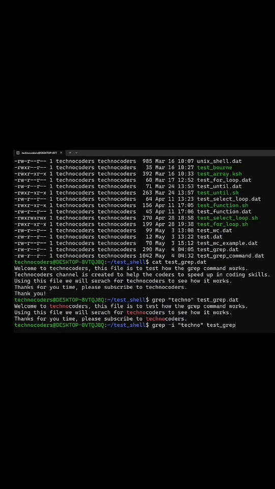 Unix Basics Frequently Used Commands Grep Search Text Patterns Unix Unixtutorial Youtube