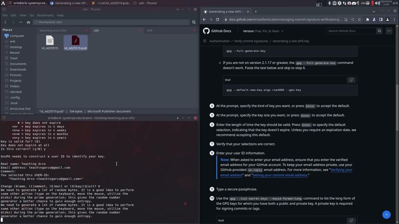 ArcoLinux : 3926 Learning git - 4 - Setting up the ssh and gpg ... ArcoLinux : 3926 Learning git - 4 - Setting up the ssh and gpg ...
