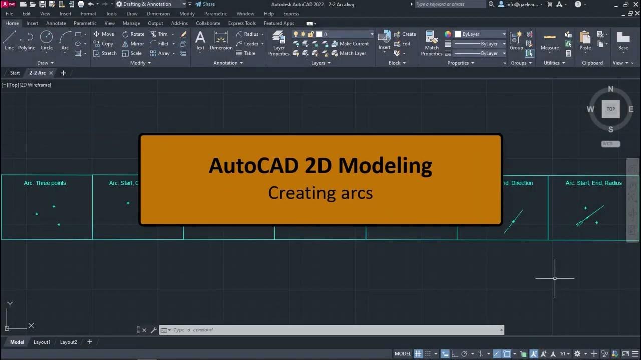 2-2 Creating arcs (AutoCAD 2022 Tutorials) - YouTube