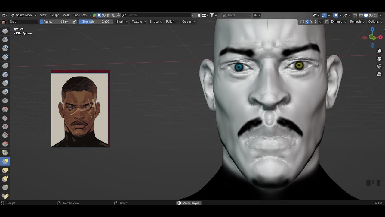 Man Head animate in Blender - YouTube