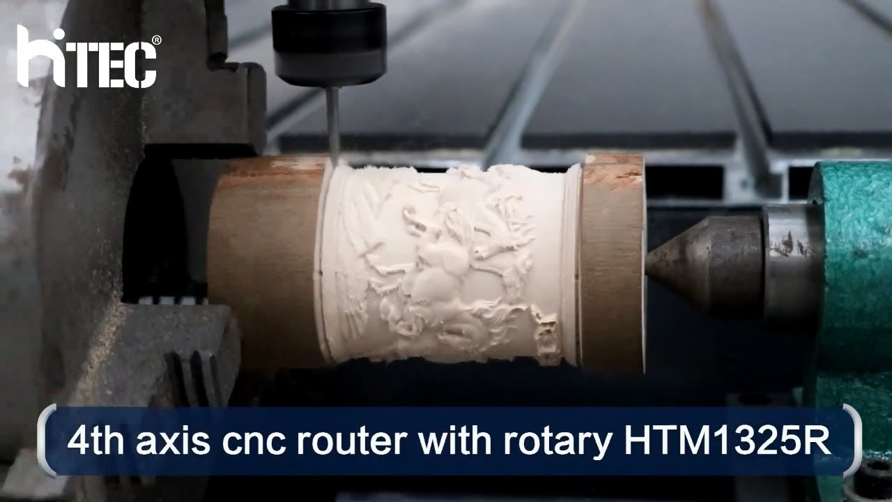 4th axis woodworking cnc router with rotary - YouTube