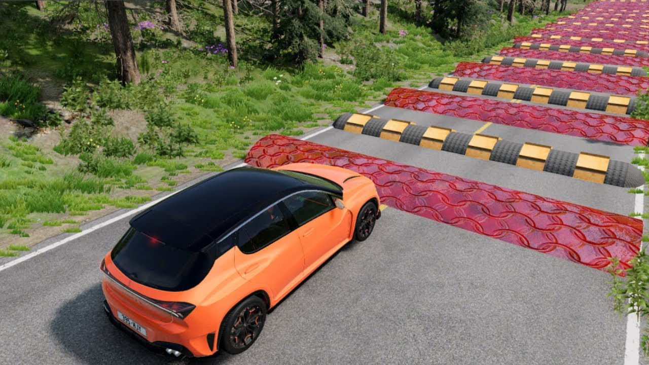 100 Speed Bumps Challenge vs Cars in Beamng Drive #07 - YouTube