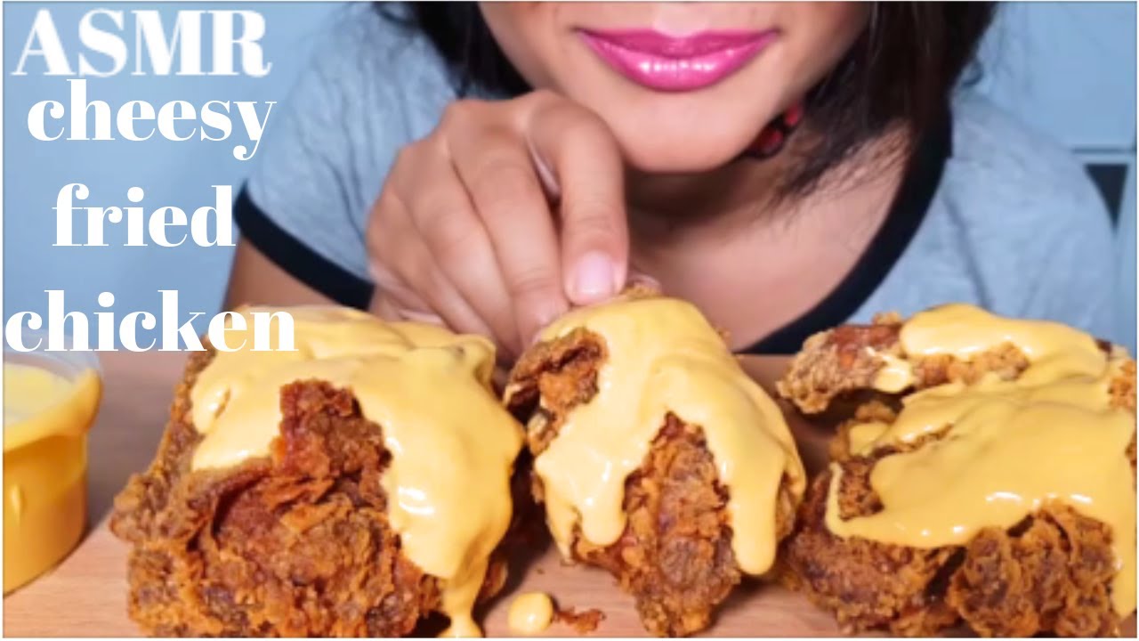ASMR:SPICY AND CHEESY FRIED CHICKEN MUKBANG (NO TALKING) EATING SOUNDS ...