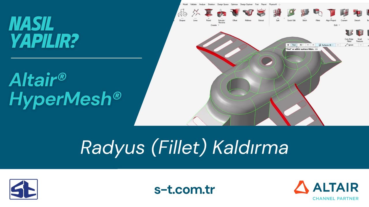 Radyus (Fillet) Kaldırma - Geometri Sadeleştirme | Altair HyperMesh ...