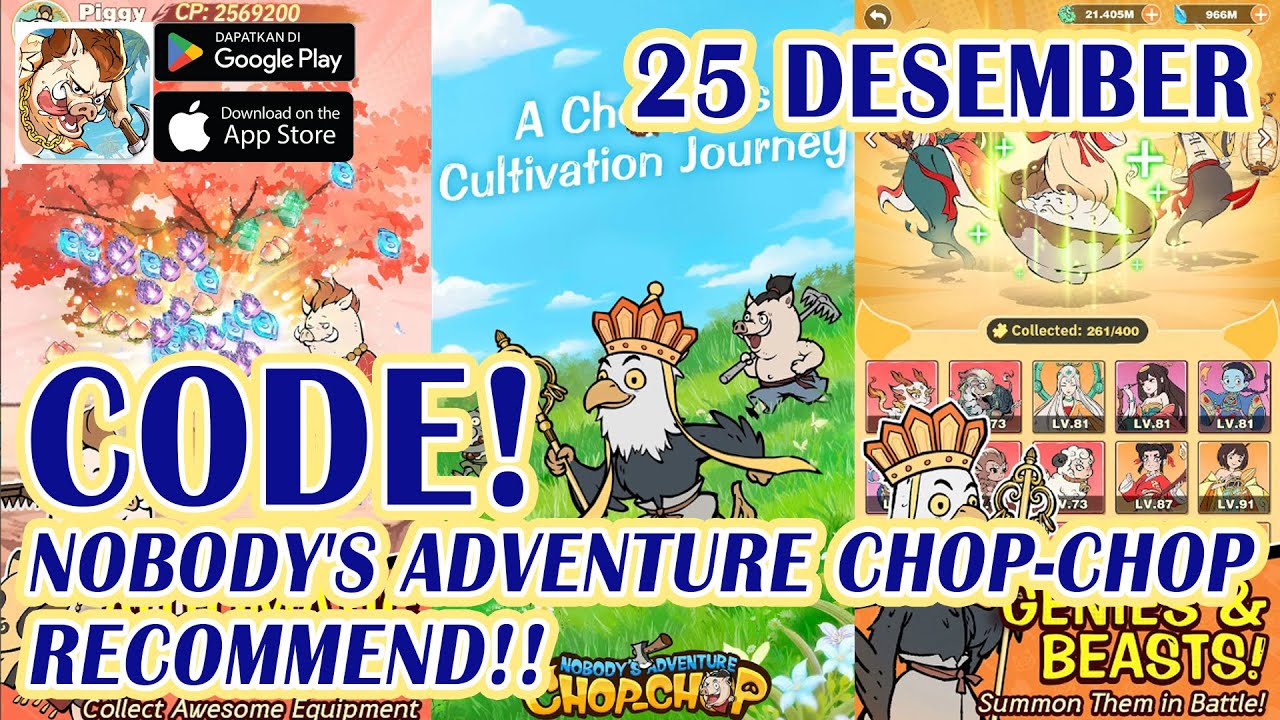 NEW UPDATE NOBODY'S ADVENTURE CHOP-CHOP GIFTCODES 25 DECEMBER 2023 ...