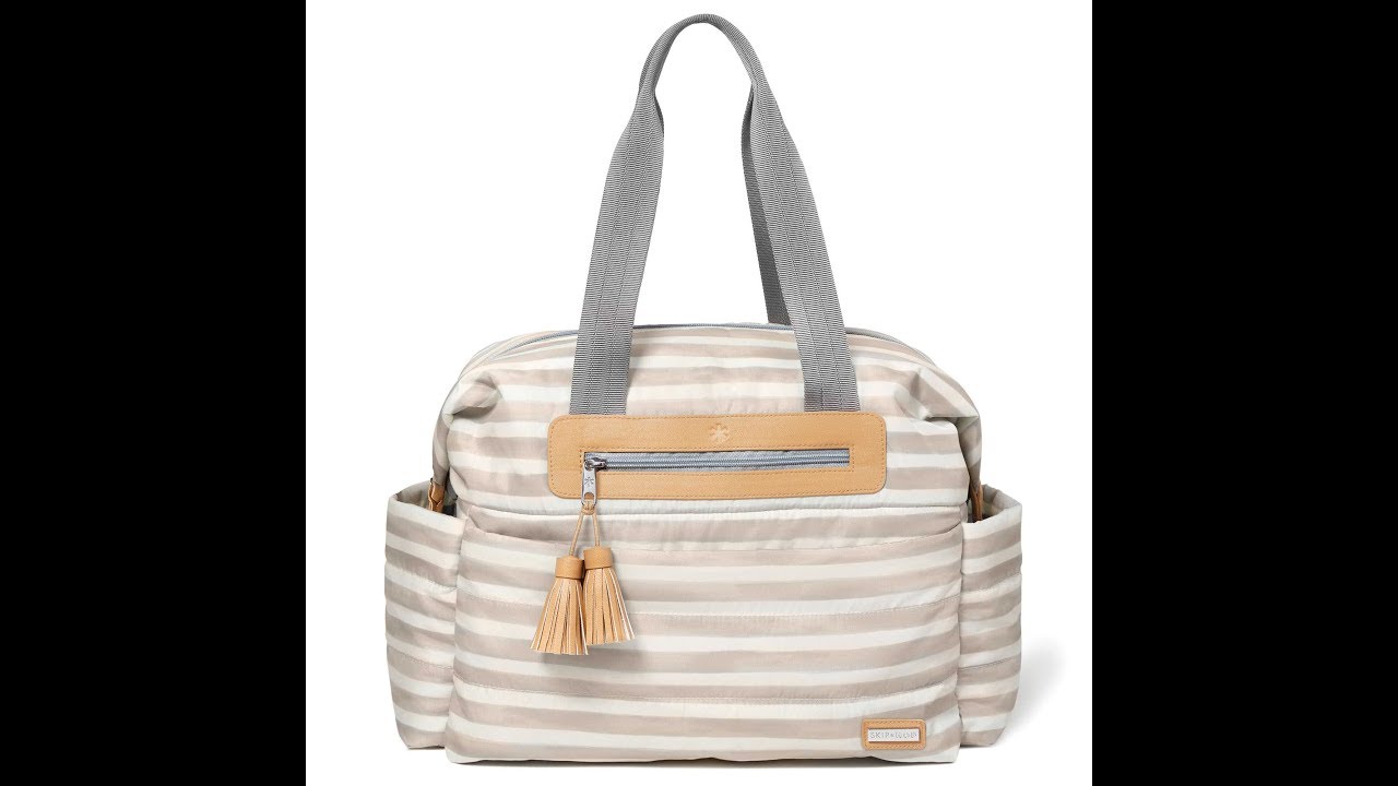 Skip Hop Riverside Ultra Light Satchel Diaper Bag in Oyster Stripe ...