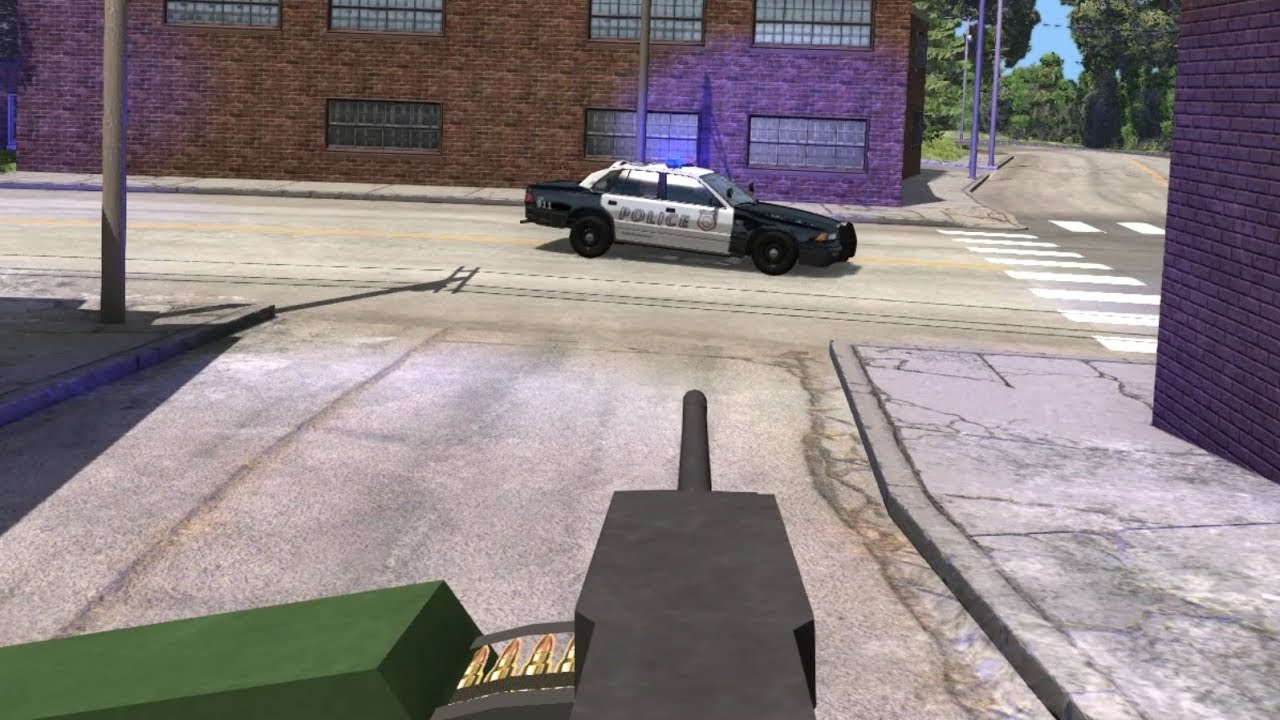 Machine Gun vs. Police 8 | BeamNG.drive - YouTube