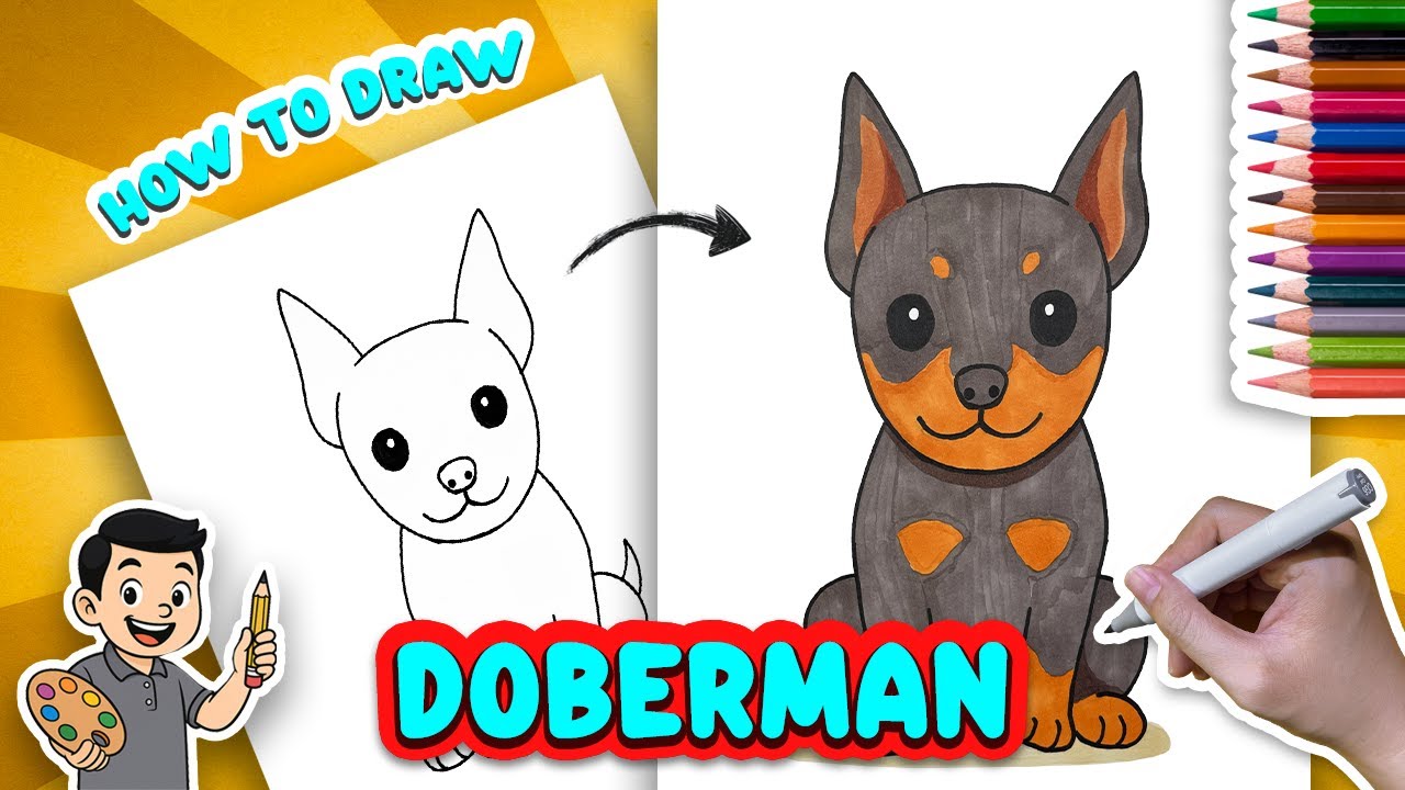 How to Draw a Doberman Puppy | Step by Step Tutorial - YouTube