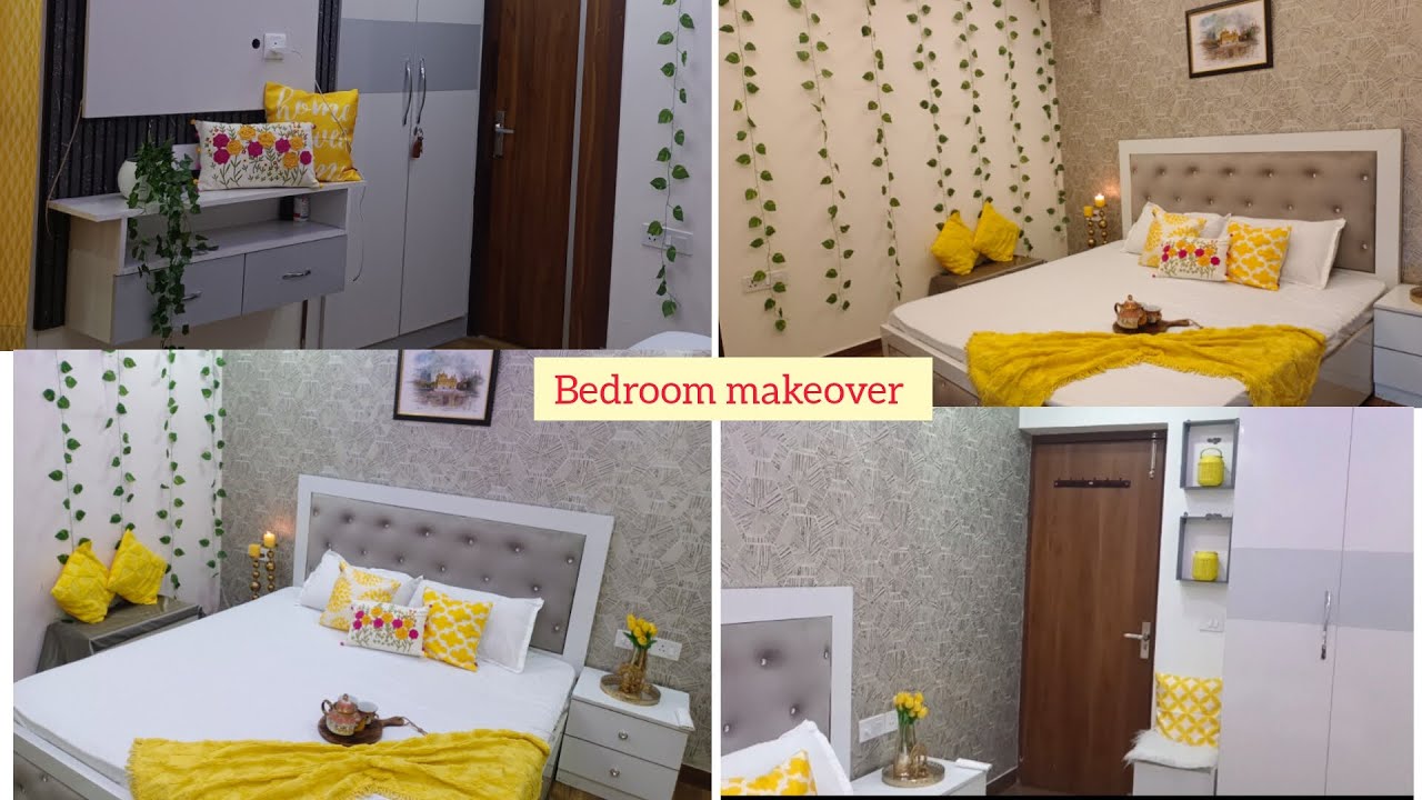 Bedroom decoration idea | Low budget | Bedroom makeover |Diwali ...