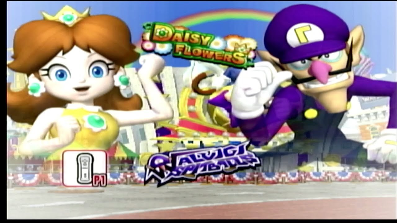 Mario Super Sluggers: Daisy Flowers vs Waluigi Spitballs Gameplay HD ...