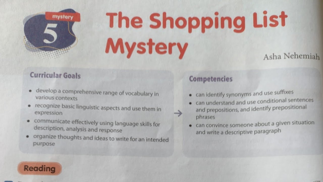 The Shopping List Mystery | Answer keys notes | Class-8 | Collins ...