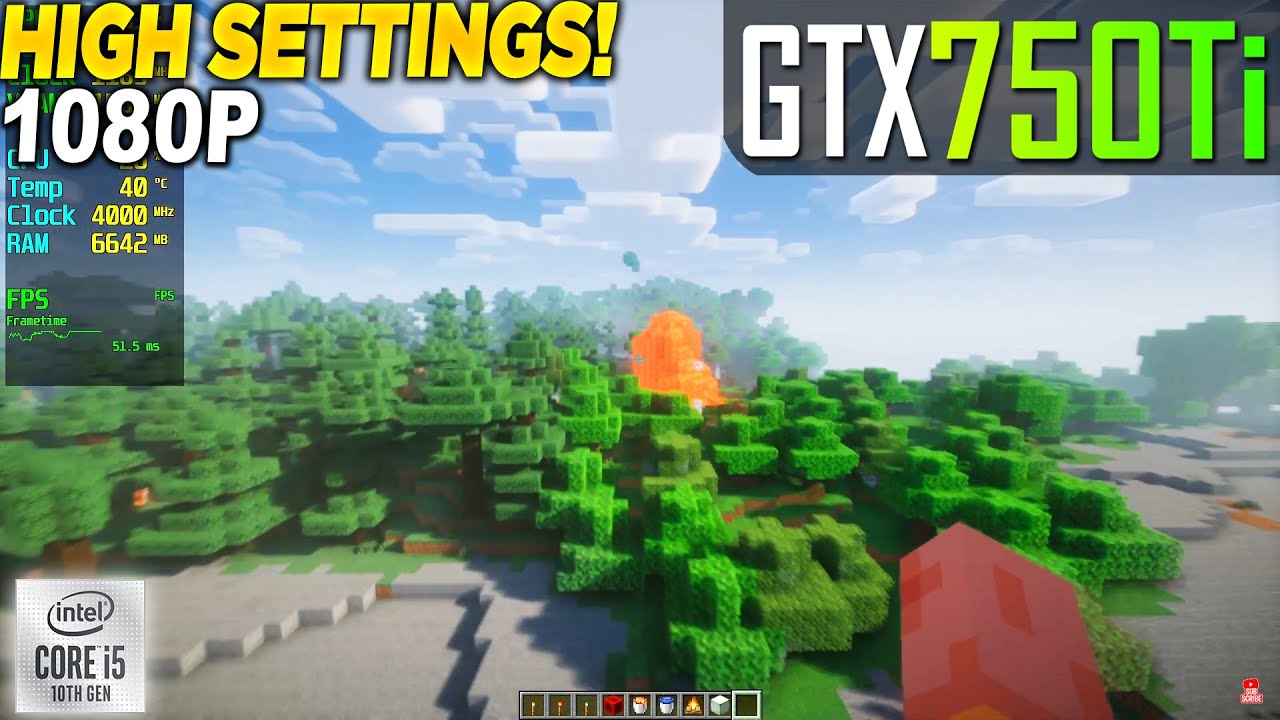 Minecraft Shader Mod GTX 750 Tİ + i5 10400F - 1080p High, - YouTube