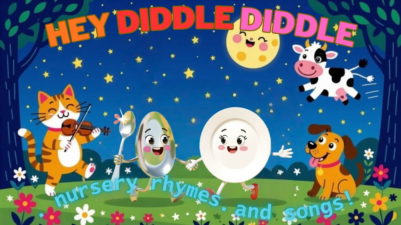 Hey Diddle Diddle | Cat and the Fiddle 🎻 | Animated Nursery Rhyme ...